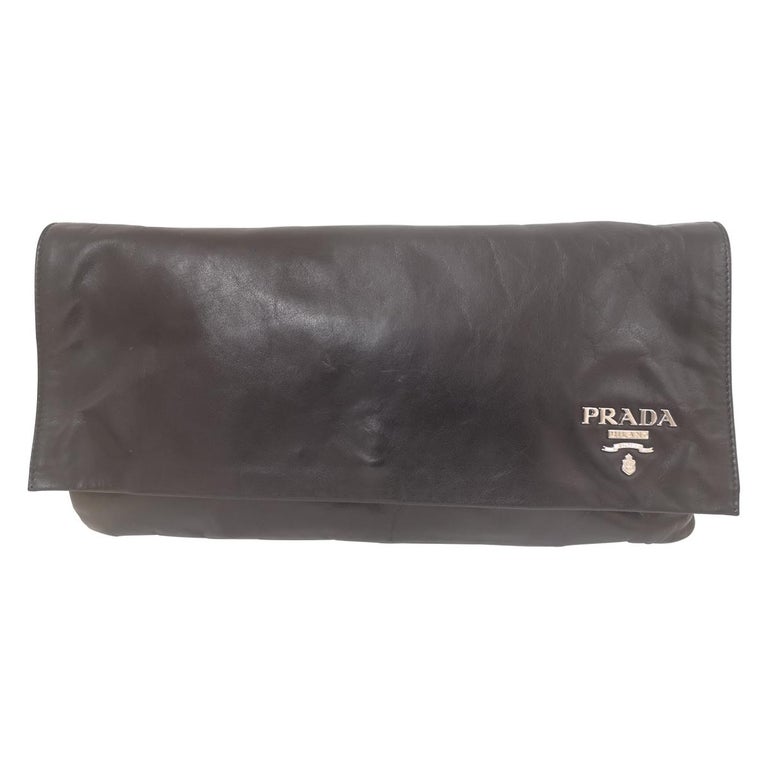 Prada black leather pochette at 1stDibs