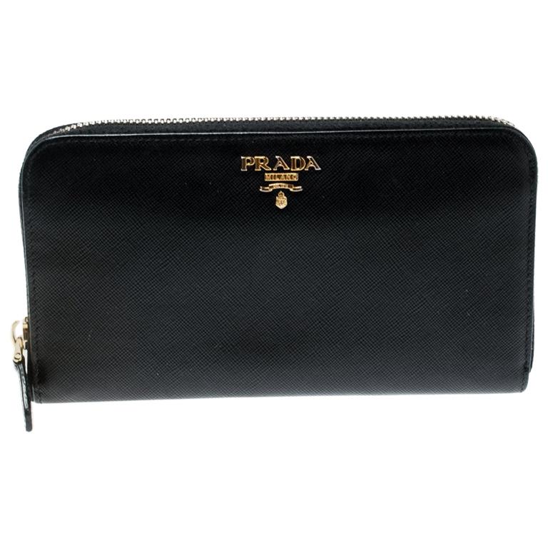 Prada Black Leather Zip Around Wallet at 1stDibs | prada wallet men ...