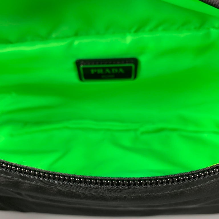 PRADA Black Neon Green Polyester Belt-Bag For Sale at 1stDibs