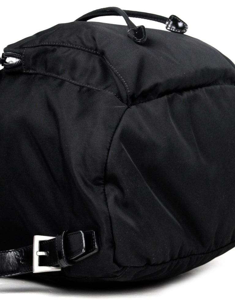 Prada Black Nylon Backpack Bag with Front Zipper Pocket For Sale at 1stDibs