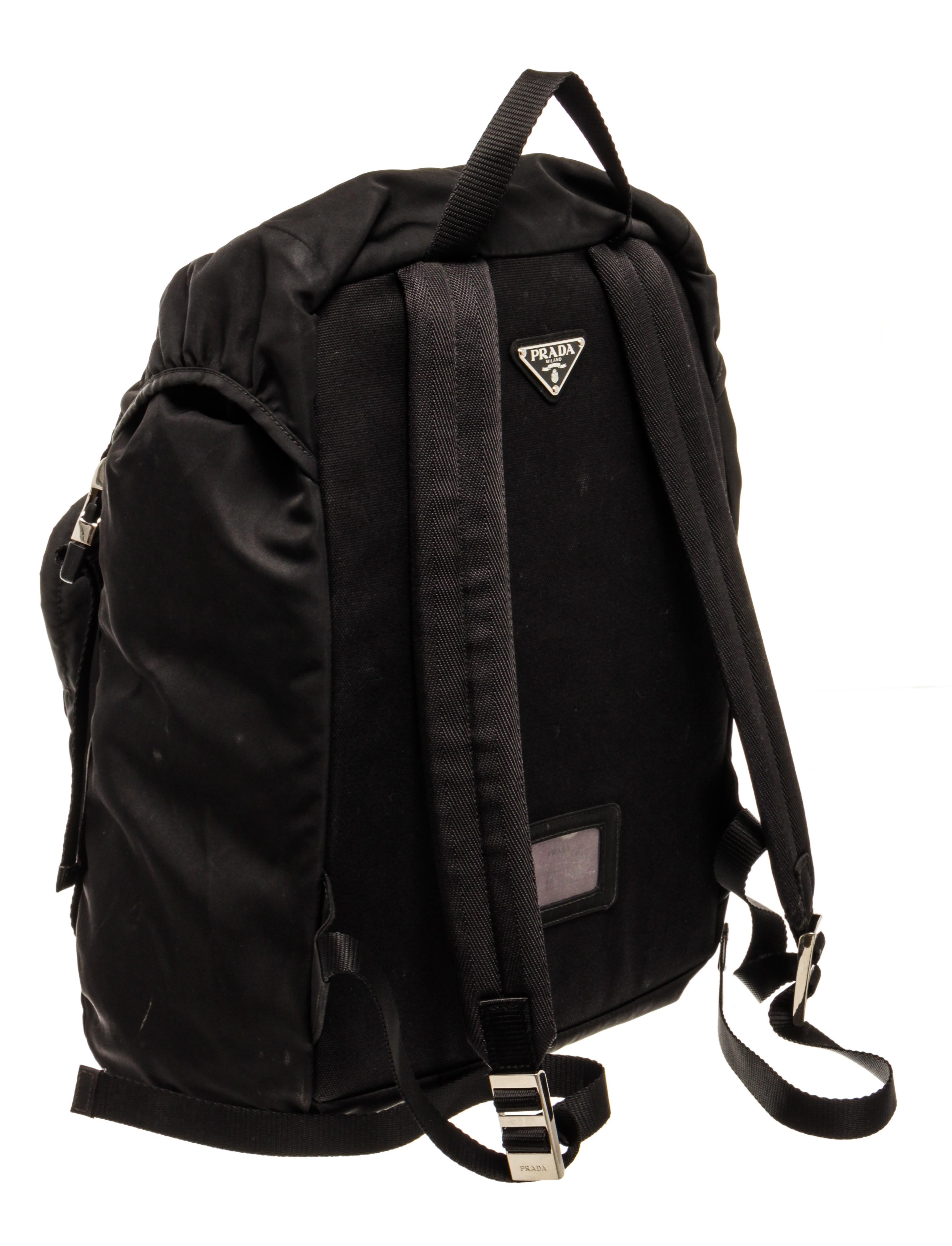 Prada Black Nylon Backpack at 1stDibs | prada silver backpack