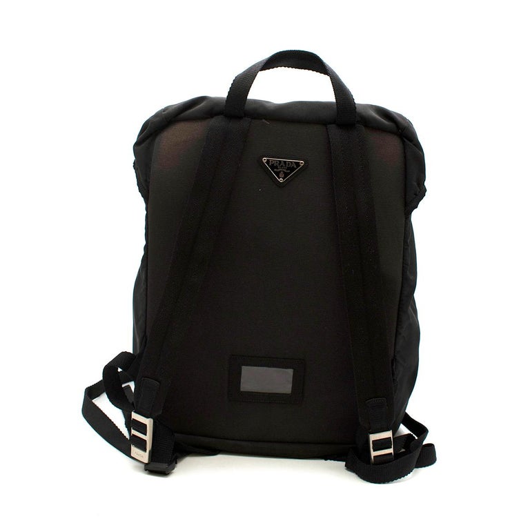 Prada Black Nylon Backpack For Sale at 1stDibs