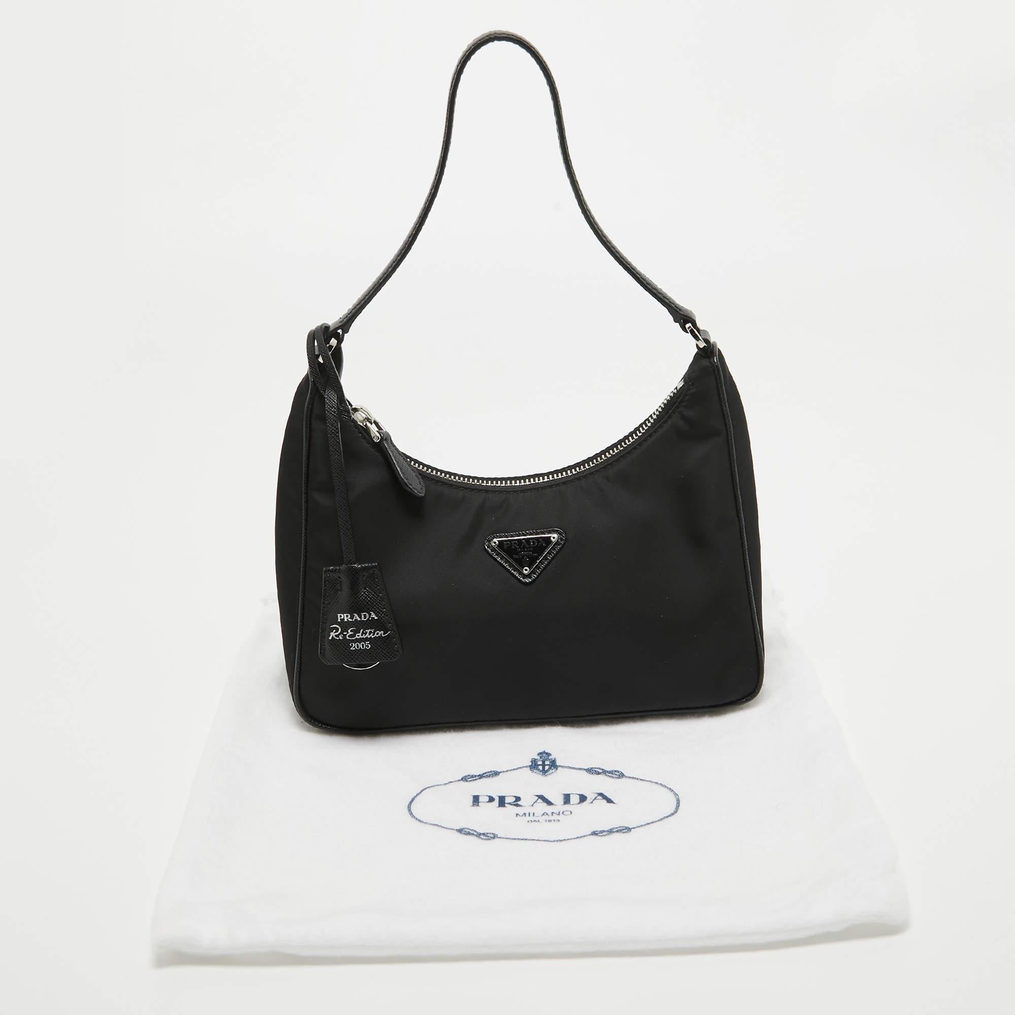 Prada Black Nylon Mini Re-Edition 2005 Shoulder Bag For Sale at 1stDibs