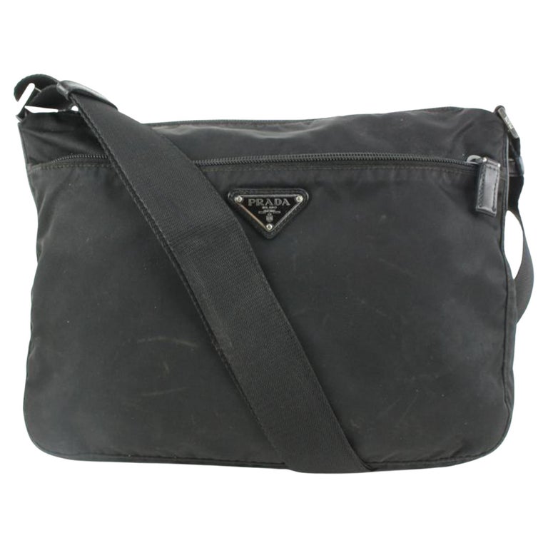 Prada Black Nylon Tessuto Messenger Crossbody 14p9 at 1stDibs