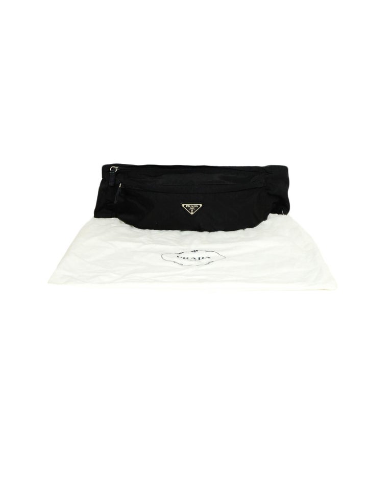 Prada Black Nylon Zip Front Waist Bag/Fanny Pack For Sale at 1stDibs