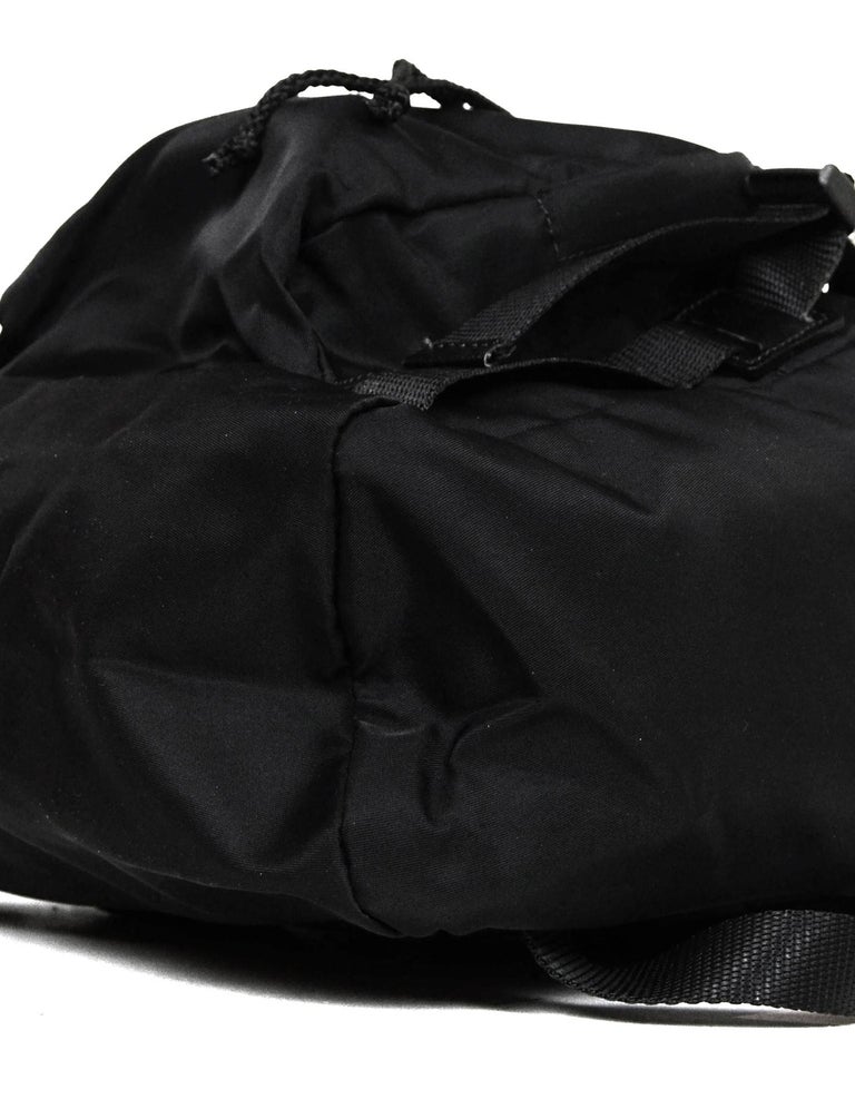 Prada Black Nylon Zip Pocket Backpack with Double Buckle Closure For ...