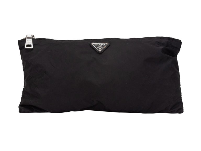 Prada Black Nylon Zip Pouch For Sale at 1stDibs