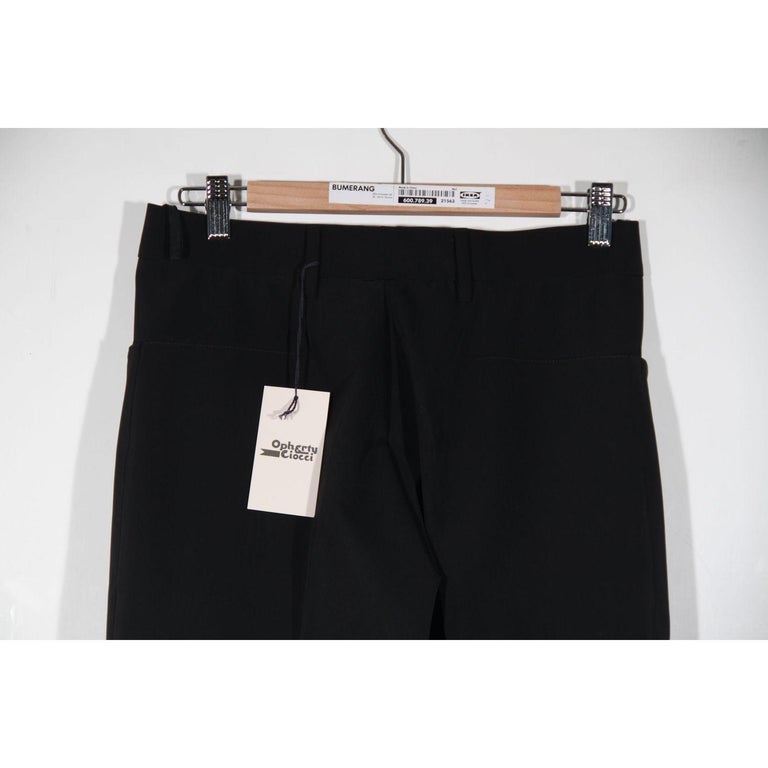 Prada Black Poly Techno Fabric Tailored Trousers Pants Size 42 For Sale ...