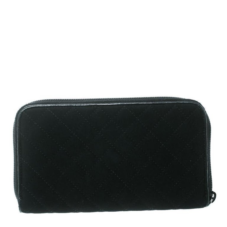 Prada Black Quilted Fabric Zip Around Wallet For Sale at 1stDibs ...