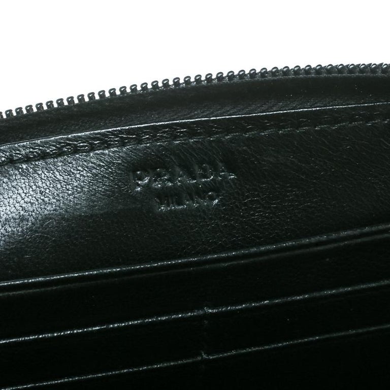 Prada Black Quilted Fabric Zip Around Wallet For Sale at 1stDibs ...