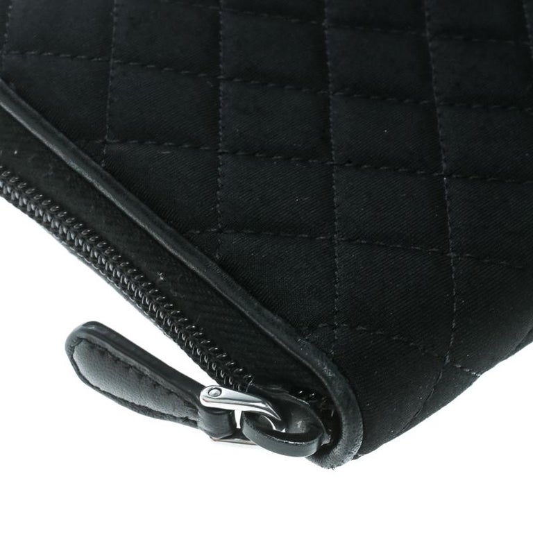 Prada Black Quilted Fabric Zip Around Wallet For Sale at 1stDibs ...