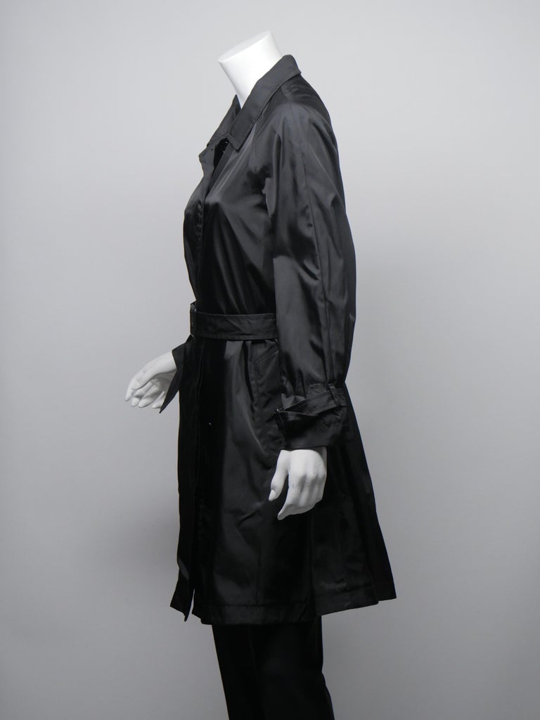 Prada Black Raincoat Size 42 at 1stDibs