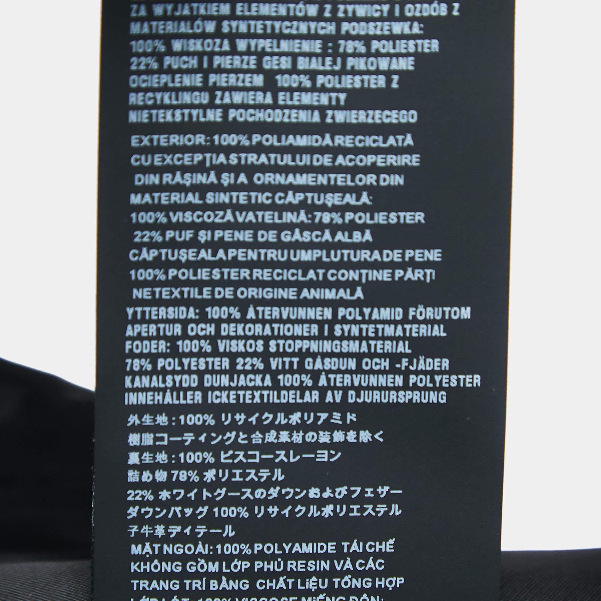 Prada Black Resin Coating Nylon Belted Down Jacket M For Sale at 1stDibs