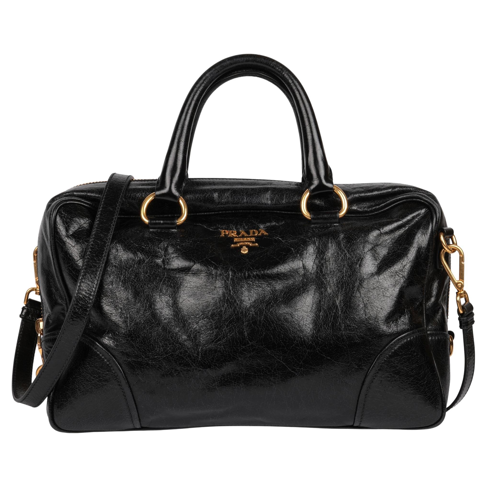Prada Vintage Black Nylon Handbag with Dust Bag For Sale at 1stDibs ...