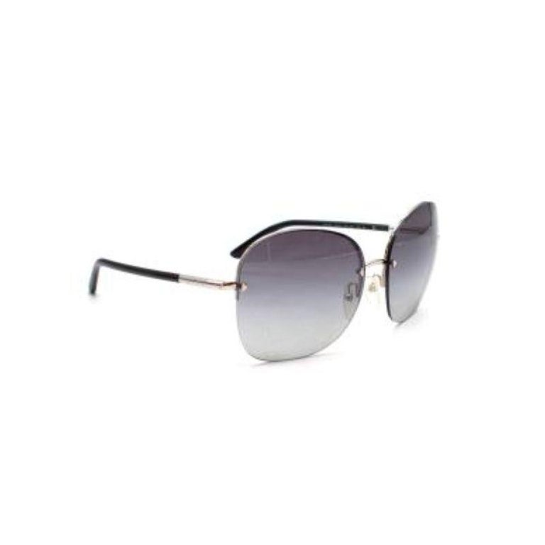 Prada Black Square Oversized Sunglasses For Sale at 1stDibs