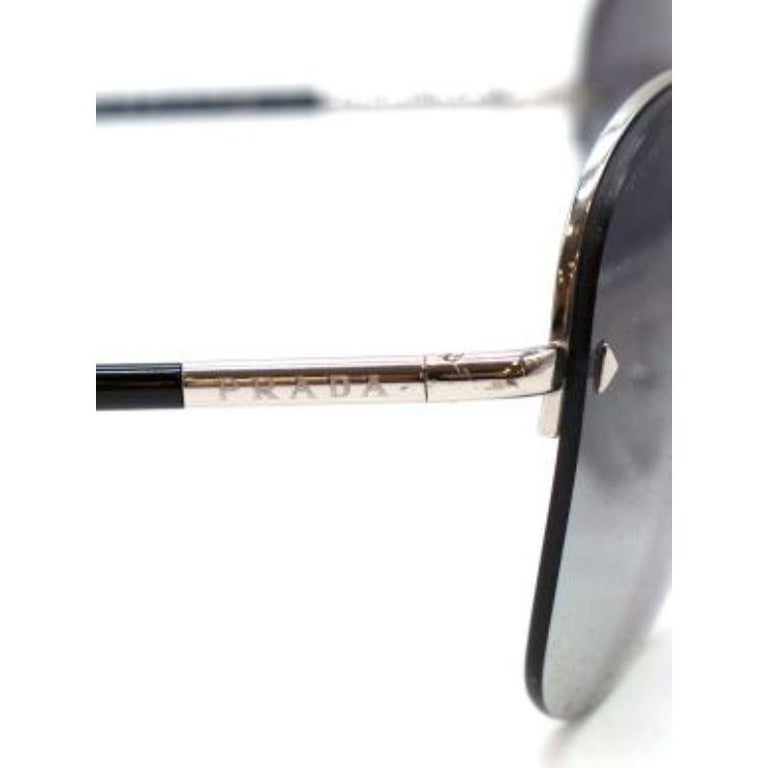 Prada Black Square Oversized Sunglasses For Sale at 1stDibs