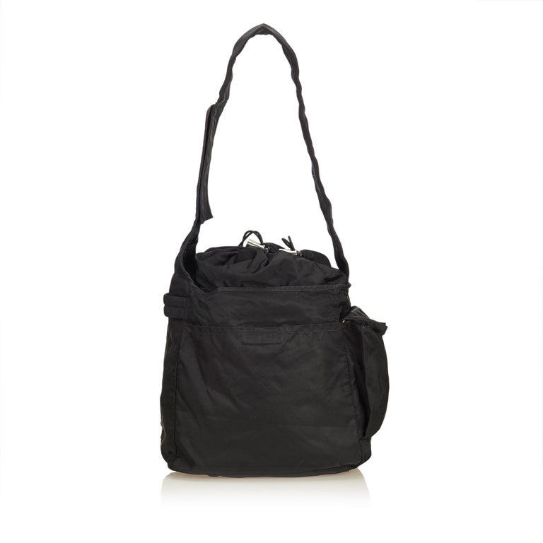 Prada Black Tessuto Nylon Drawstring Shoulder Bag at 1stDibs