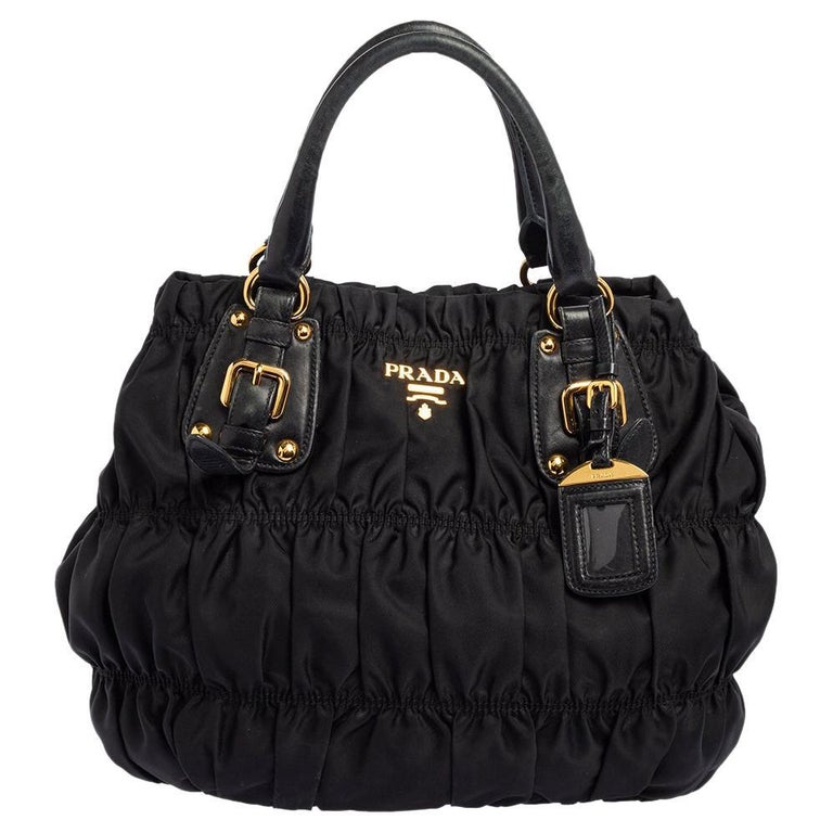 Prada Black Tessuto Nylon Gaufre Tote at 1stDibs