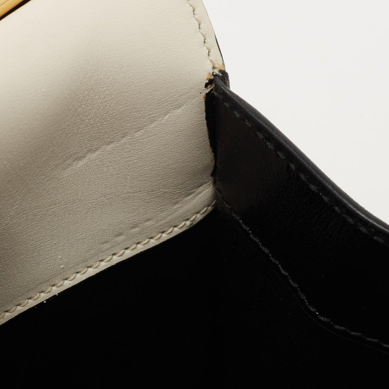 Prada Black/White Leather Turn Lock Satchel For Sale at 1stDibs