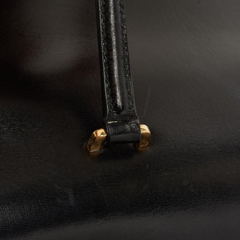 Prada Black/White Leather Turn Lock Satchel For Sale at 1stDibs