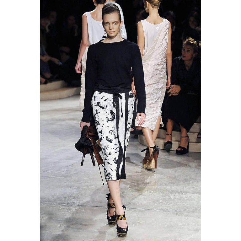 Prada Black White Wrinkled Mermaid Skirt S/S 2009 at 1stDibs | white ...