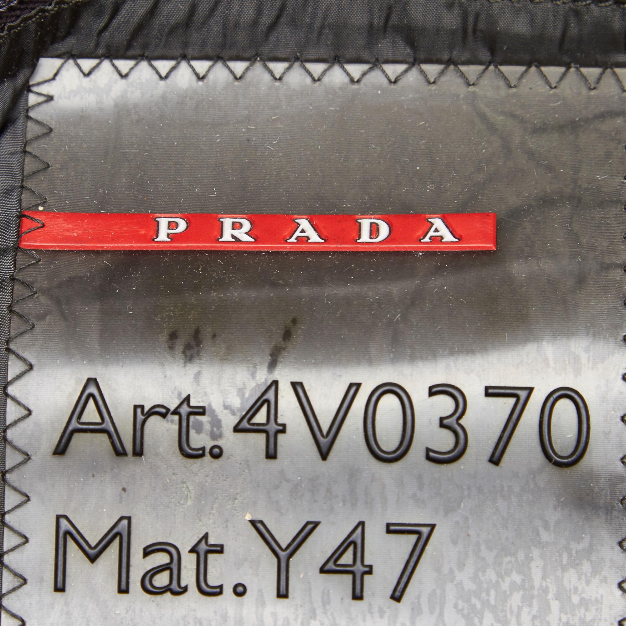 Prada Black with Gray Fabric Duffle Bag Italy w/ Authenticity Card at ...