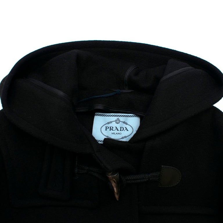 Prada Black Wool Duffle Coat M 44 at 1stDibs | prada duffle coat