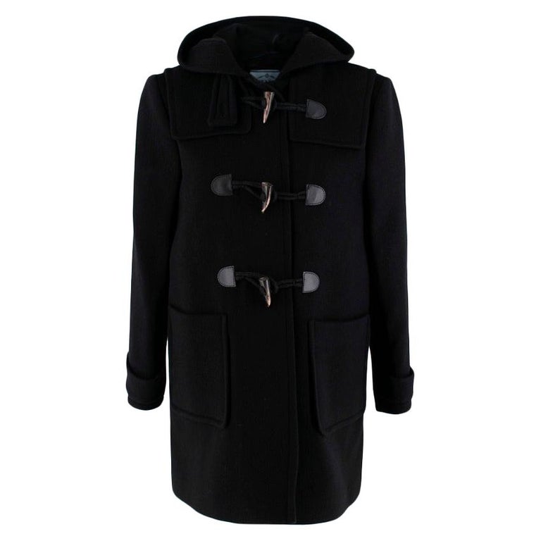 Prada Black Wool Duffle Coat M 44 at 1stDibs | prada duffle coat
