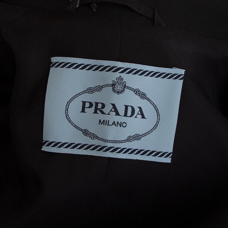 PRADA black wool and silk EMBELLISHED Jacket 38 XS For Sale at 1stDibs