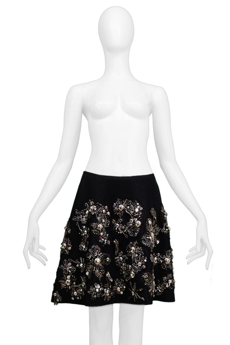 Prada Black Wrap Skirt With Silverware Charms 2006 For Sale at 1stDibs