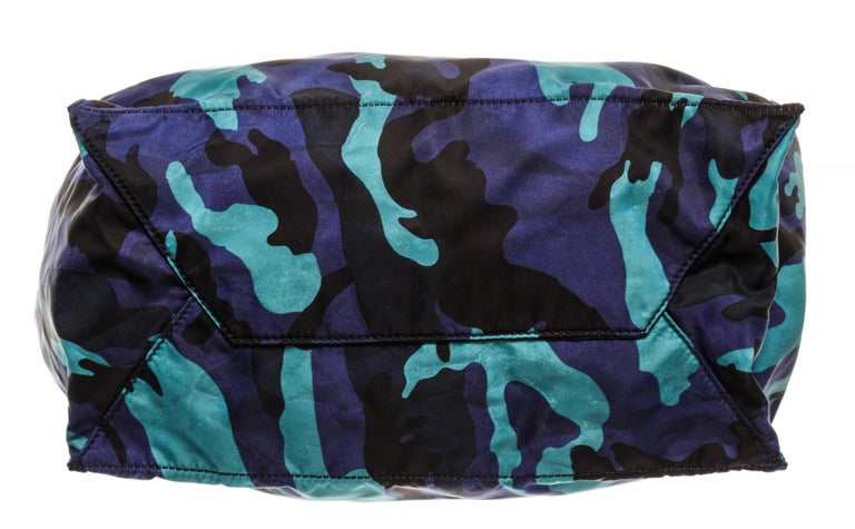 Prada Blue Camo Nylon Tote Bag For Sale at 1stDibs