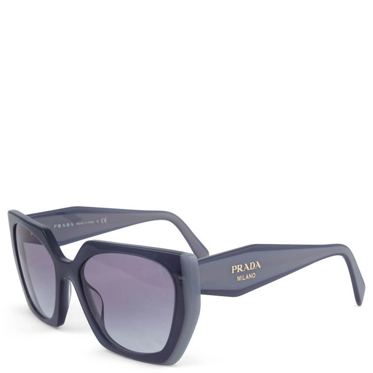 PRADA blue grey GEOMETRIC Sunglasses SPR15W For Sale at 1stDibs