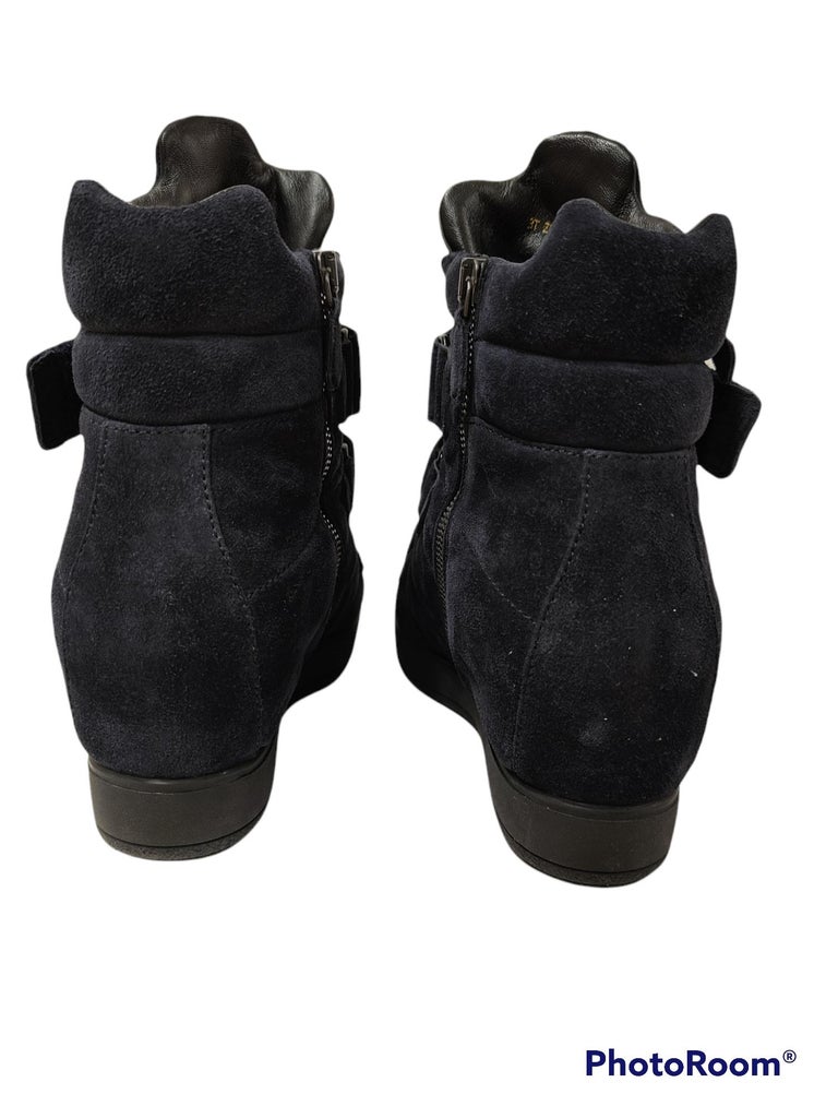 Prada blue suede boots For Sale at 1stDibs
