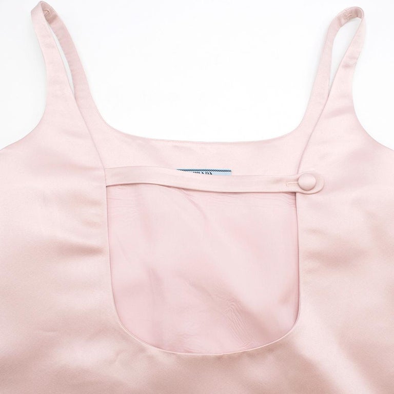 Prada blush silk trapeze pinafore dress XS 36 at 1stDibs