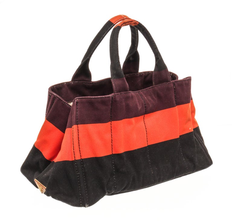Prada Bordeaux Canvas Canapa Tote Bag For Sale at 1stDibs