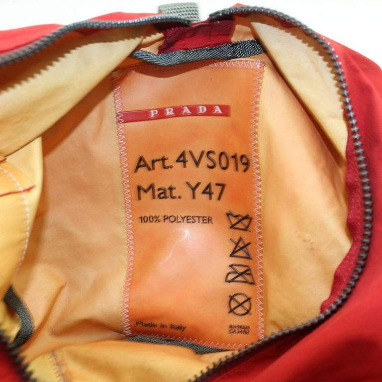 Prada Boston Tessuto Sports 868070 Red Nylon Satchel For Sale at 1stDibs