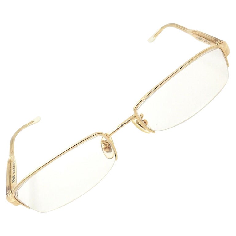 Prada Bottom Rimless Solid Yellow Gold Eyeglass Frame Glasses For Sale ...