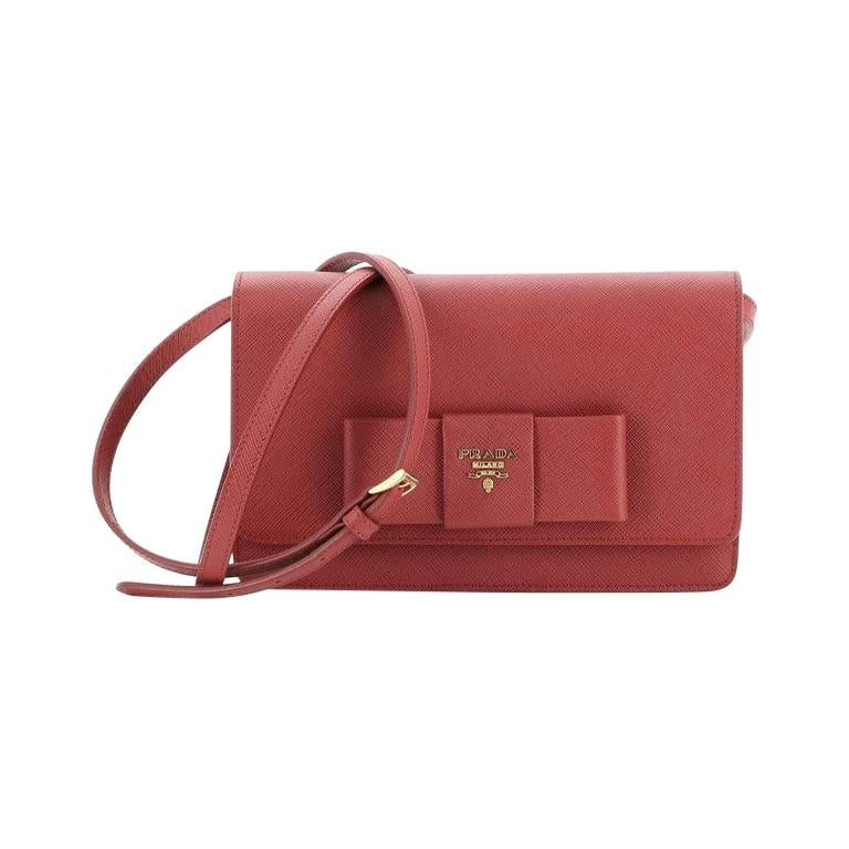 Prada Bow Wallet on Strap Saffiano Leather Small at 1stDibs | prada ...