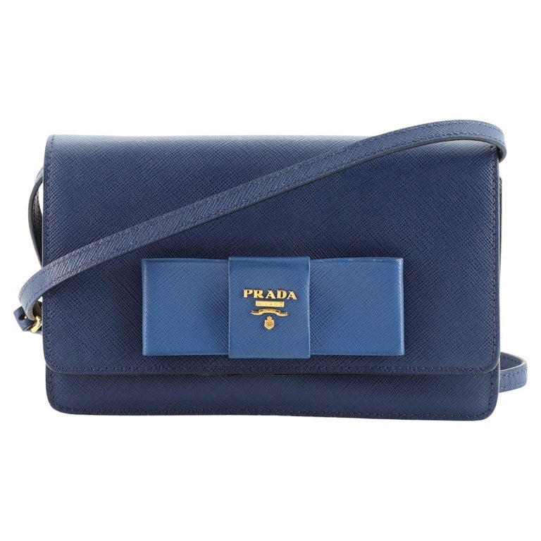 Prada Bow Wallet on Strap Saffiano Leather Small at 1stDibs