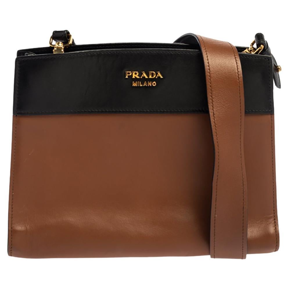 Prada Blue Leather Mini Double Zip Crossbody Bag at 1stDibs