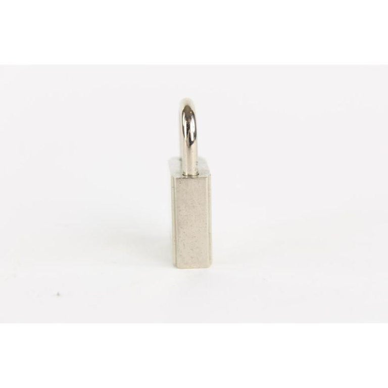 Prada Brown Leather Clochette Silver Padlock and Key Cadena Lock ...