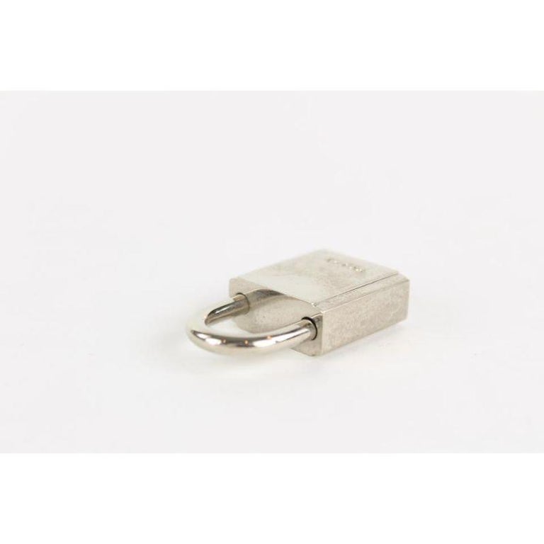 Prada Brown Leather Clochette Silver Padlock and Key Cadena Lock ...