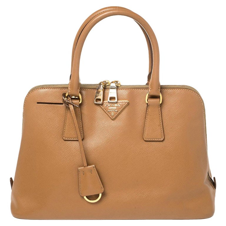 Prada Brown Saffiano Leather Promenade Satchel at 1stDibs