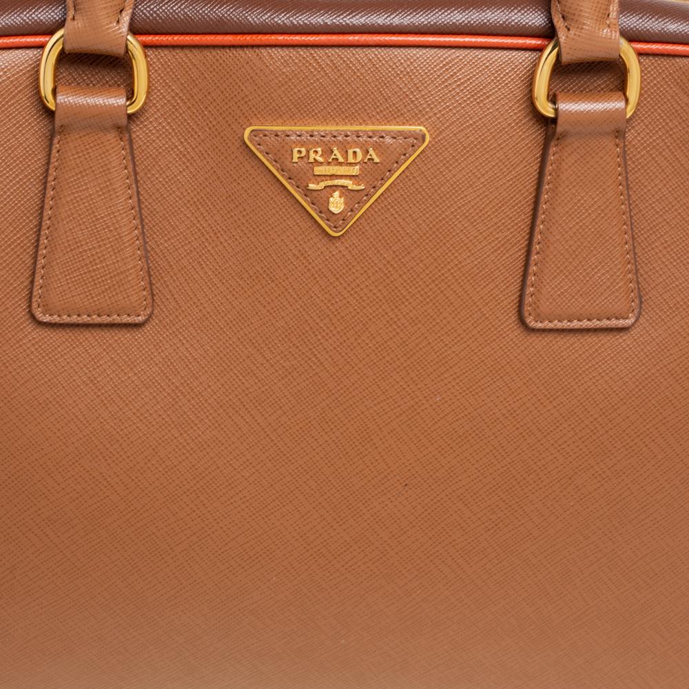 Prada Brown Saffiano Leather Pyramid Frame Satchel at 1stDibs | prada ...