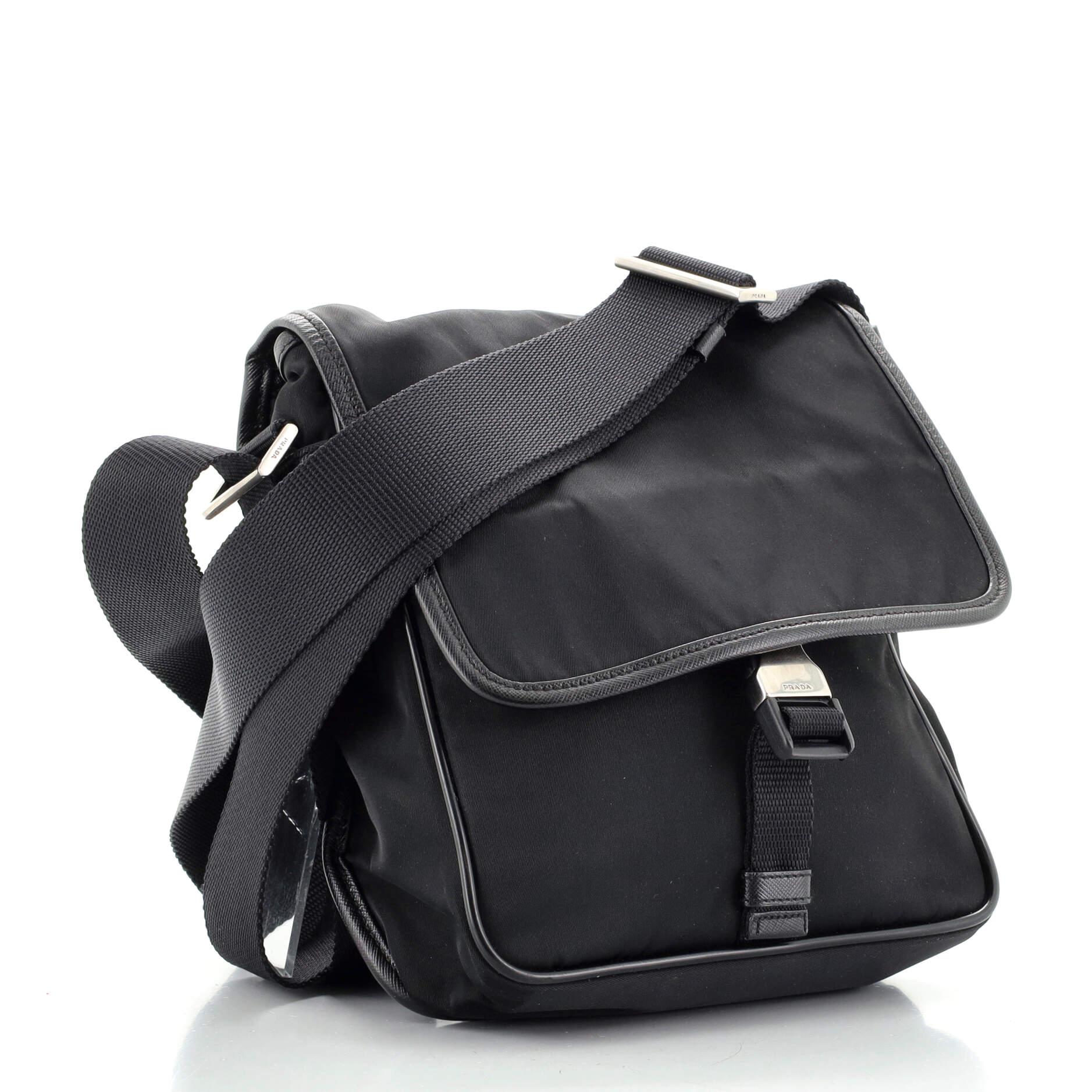 Prada Buckle Messenger Bag Tessuto Small at 1stDibs