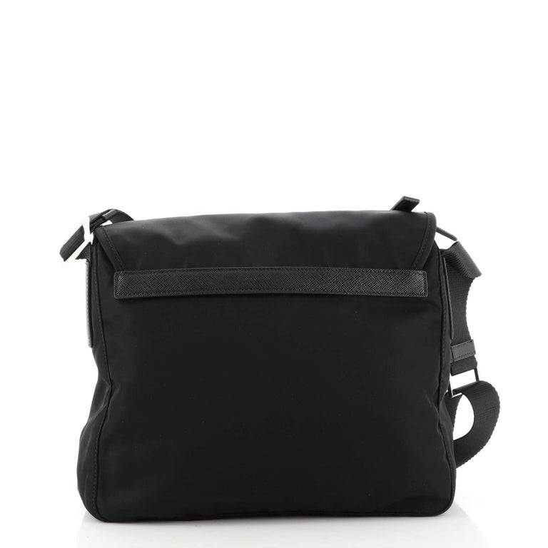 Prada Buckle Messenger Bag Tessuto Small For Sale at 1stDibs