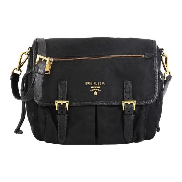 Prada Buckle Messenger Bag Tessuto Small at 1stDibs