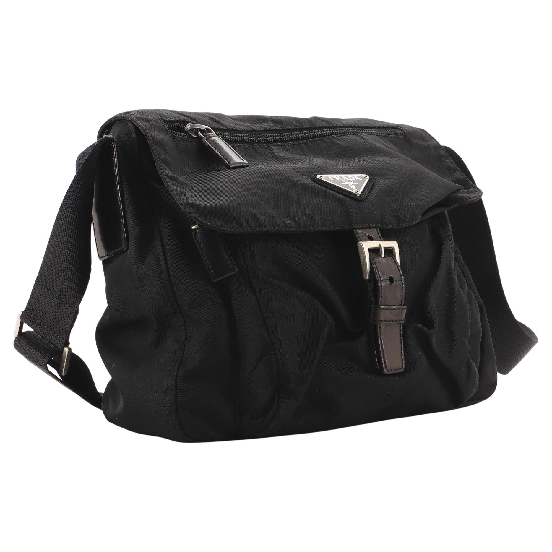 Prada Buckle Messenger Bag Tessuto Small For Sale at 1stDibs