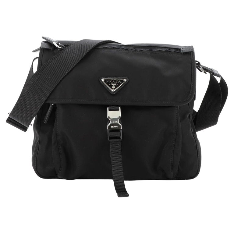 Prada Buckle Messenger Bag Tessuto Small For Sale at 1stDibs