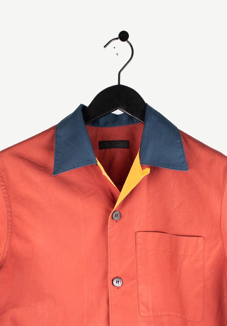 Prada Button-Up Men Casual Shirt Size S/M For Sale at 1stDibs